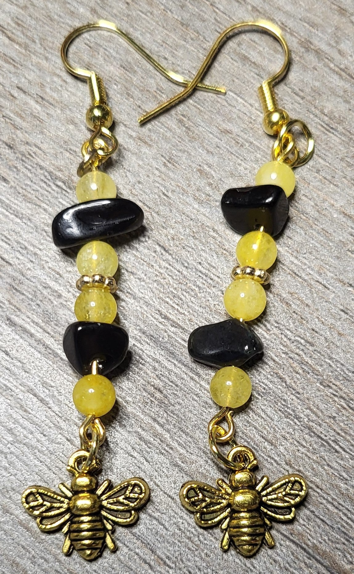 Obsidian & Jade Bee Earrings | Paira Gems