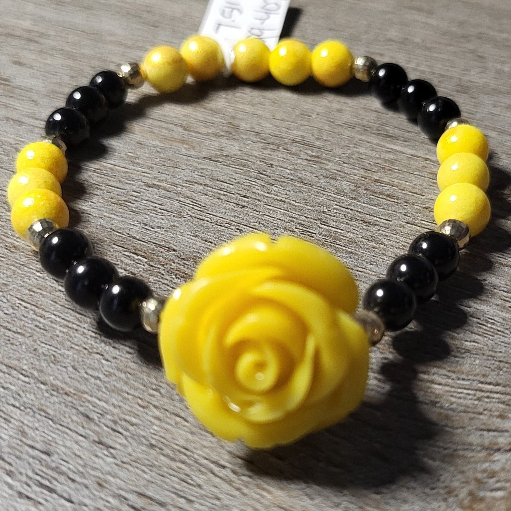 Obsidian & Jade Flower Bracelet | Paira Gems